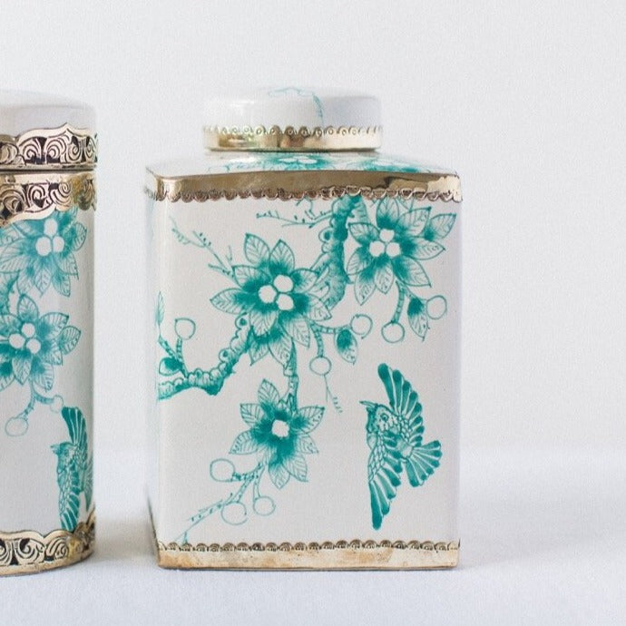 Vintage Bird Large Square Ginger Jar – Bowerbird